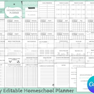 Ultimate Fully Editable Homeschool Planner, Undated, Digital, Printable ...