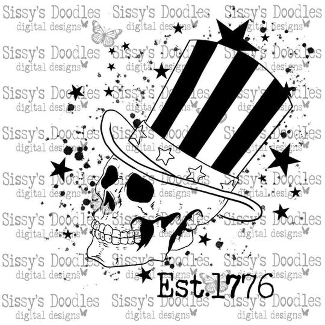 Original Designer Patriotic Skellie PNG Download Sublimation PNG ...