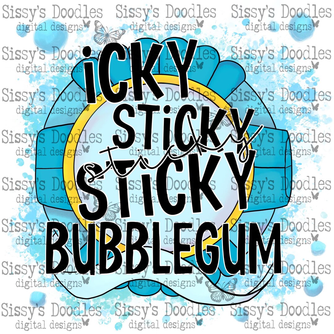 Original Designer Icky Sticky Bubblegum Blue PNG Download - Etsy