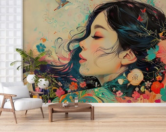 Female Beauty Salon Wallpaper, Wall Mural for Hairdresser, Beauty ...