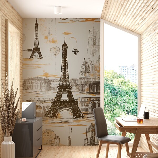 Paris City Wallpaper - Etsy