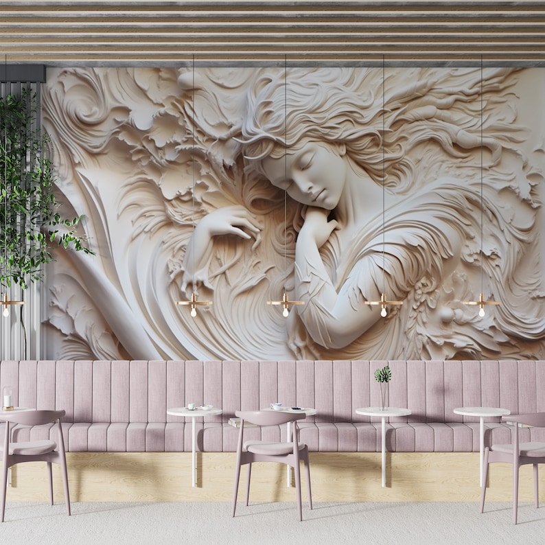 Goddess Venus Relief Wallpaper | Roman Mythology Mural Decor, Peel and ...