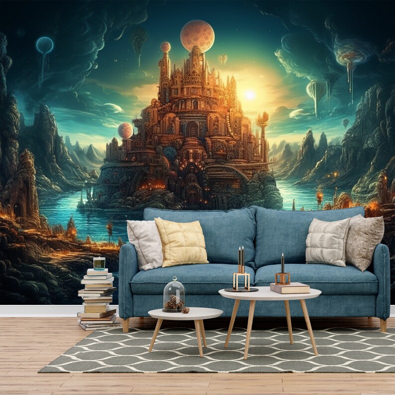 The Lost City of Atlantis Wallpaper Landscape Mural Decor - Etsy