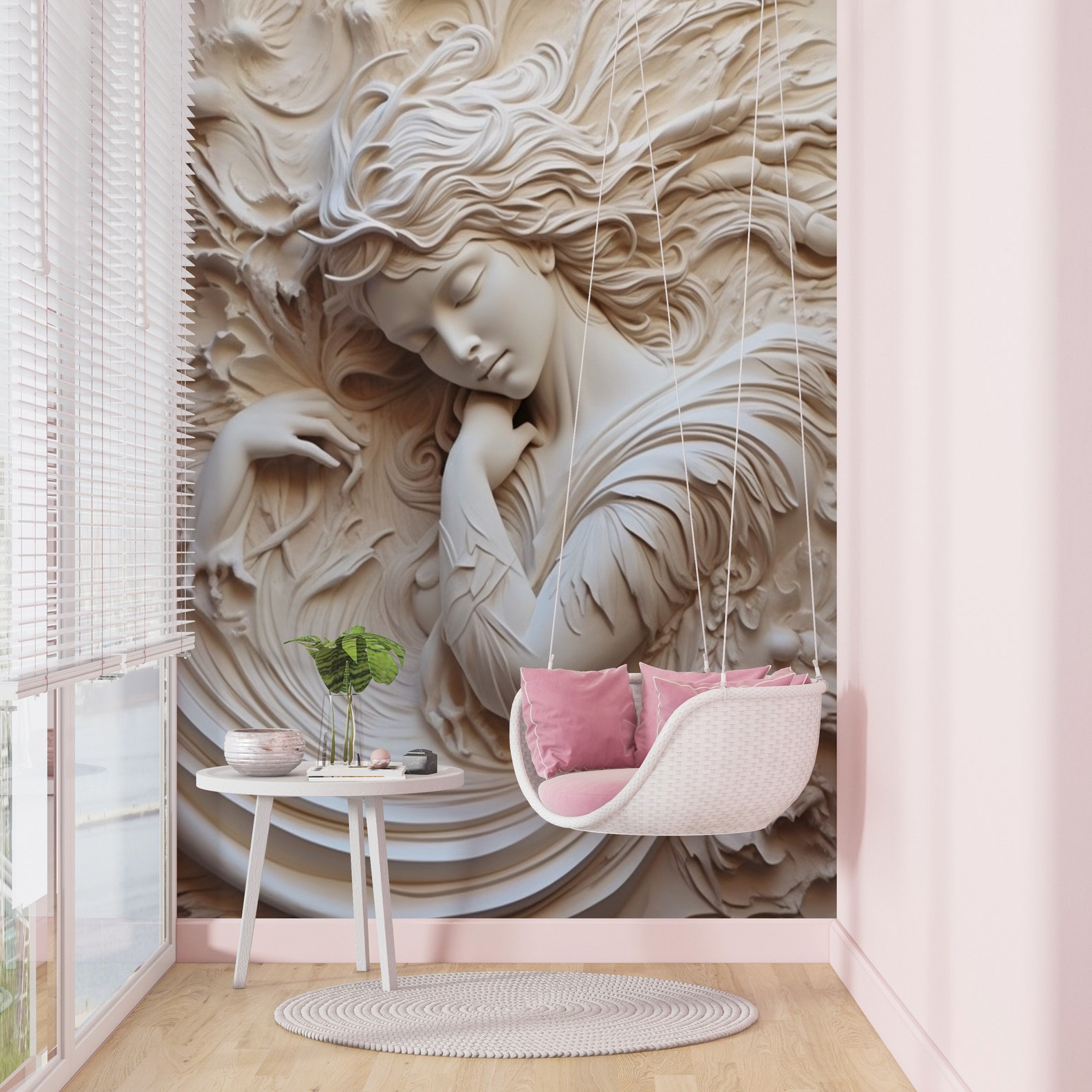 Goddess Venus Relief Wallpaper | Roman Mythology Mural Decor, Peel and ...