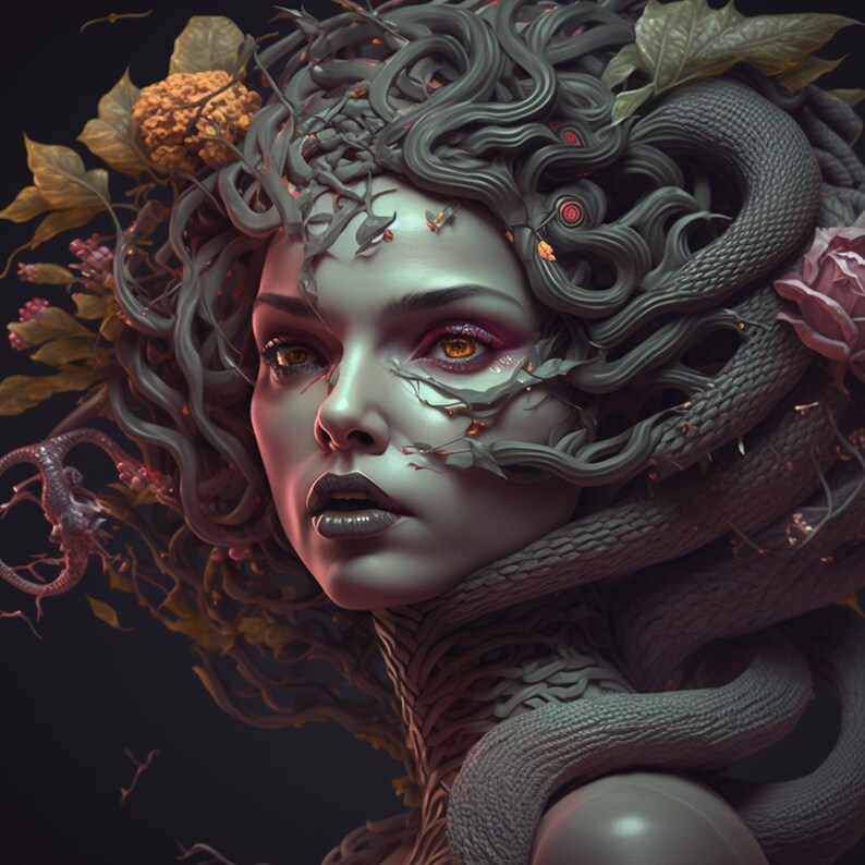 Medusa Statue Wallpaper for Home and Office Wall Greek Wall - Etsy