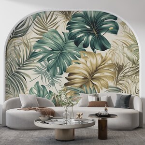 Palm Leafs Wallpaper, Natural Pattern Mural Decor for Home & Office ...
