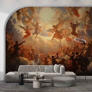 Angels in the Sky Wallpaper Renaissance Art Medieval Wall Mural Decor ...