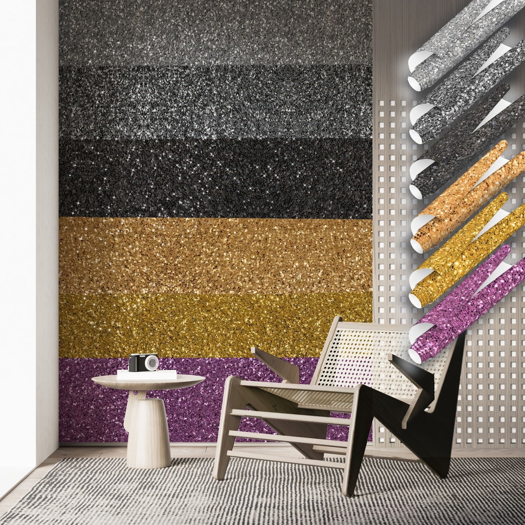 Glitter Wallpaper, Reflection Wallcovering, Glitter Effect Wall Decals ...