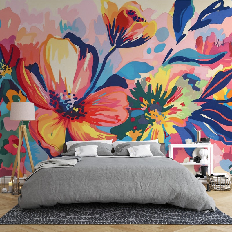 Large Floral Wallpaper - Etsy