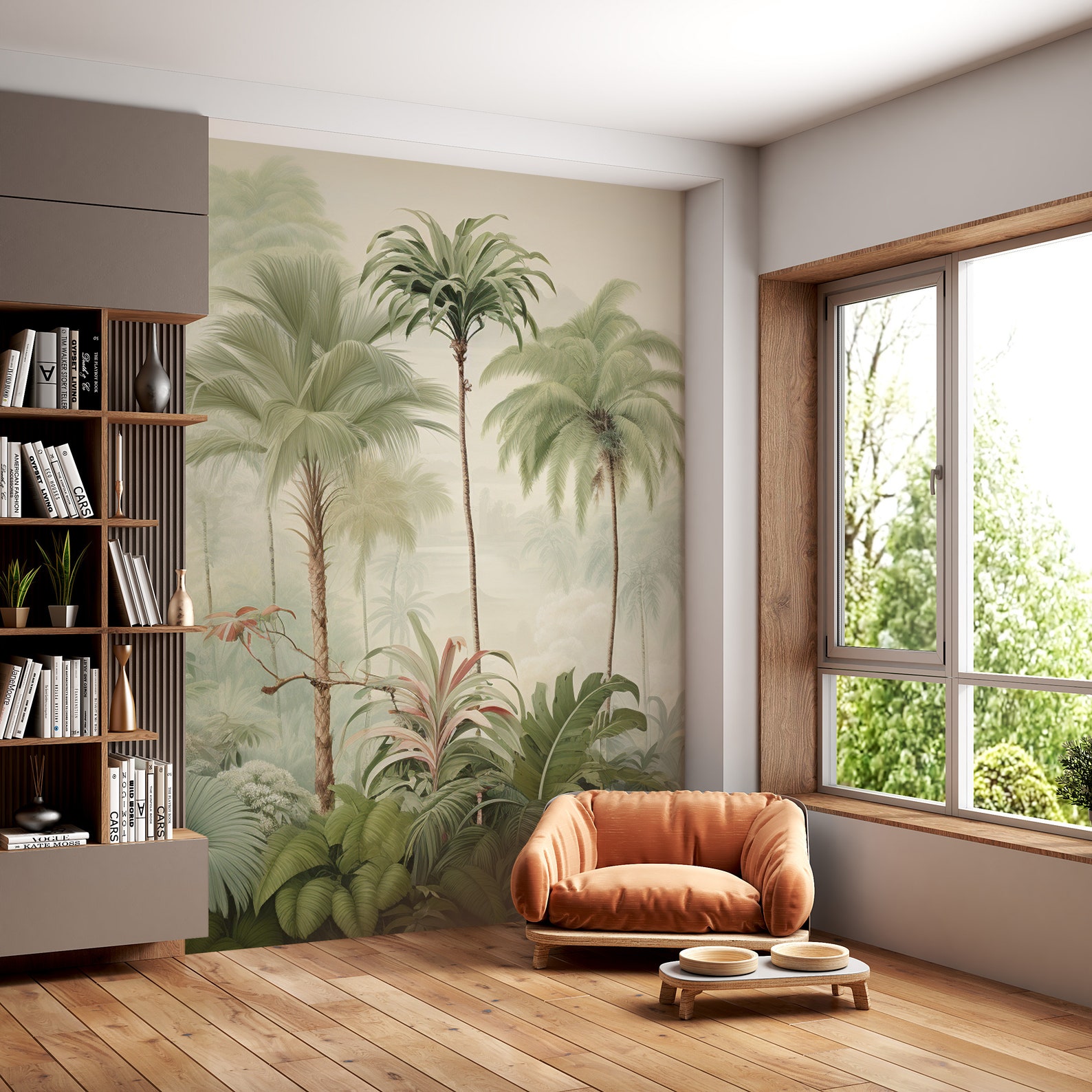 Palm Trees Tropical Wallpaper, Jungle Landscape Mural Decor, Peel Stick ...