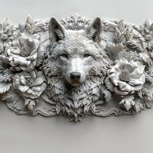 Relief 3D Wolf Wallpaper, Realistic Embossed Look Mural Art Wallpaper ...
