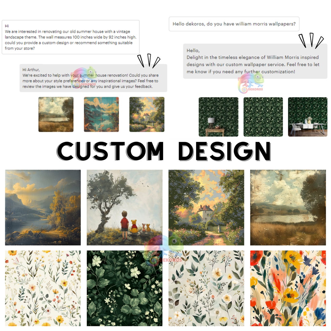Custom Design Wallpaper, Custom Order Mural, Customizable Wallpaper ...