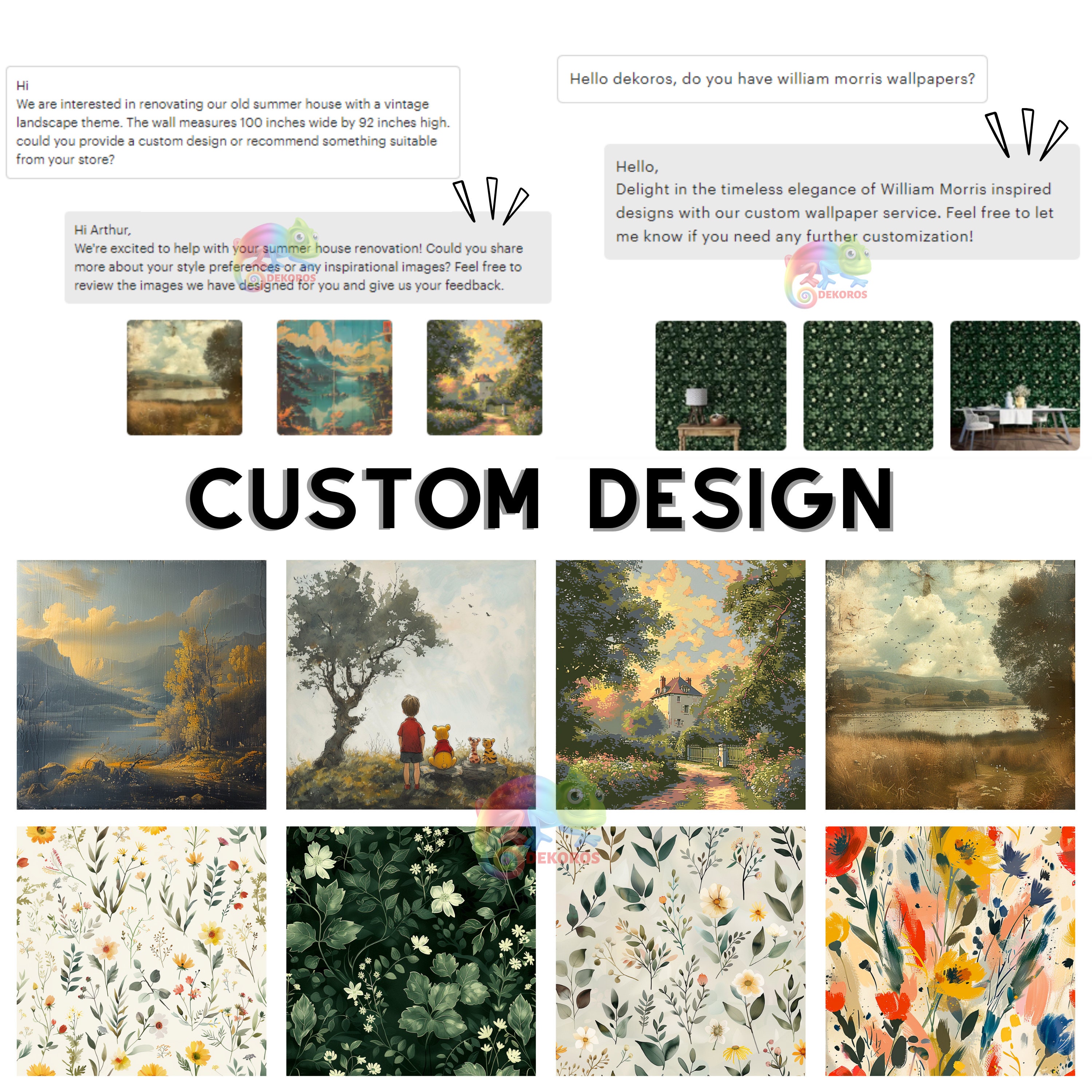 Custom Design Wallpaper, Custom Order Mural, Customizable Wallpaper ...