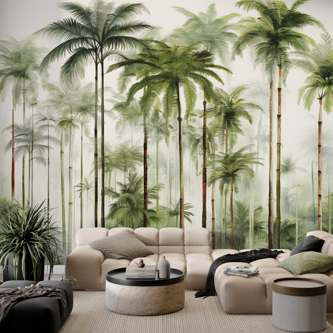 Palm Trees Wallpaper, Natural Mural Decor for Home & Office Wall, Peel ...