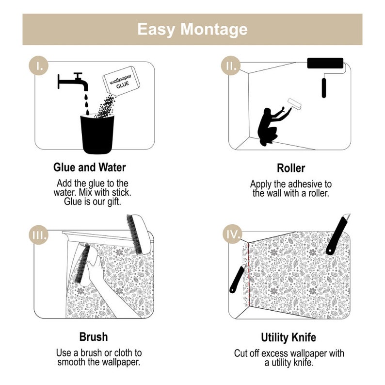 Relief Crane Wallpaper, 3D Embossed Look Wall Mural, Tree and Birds ...