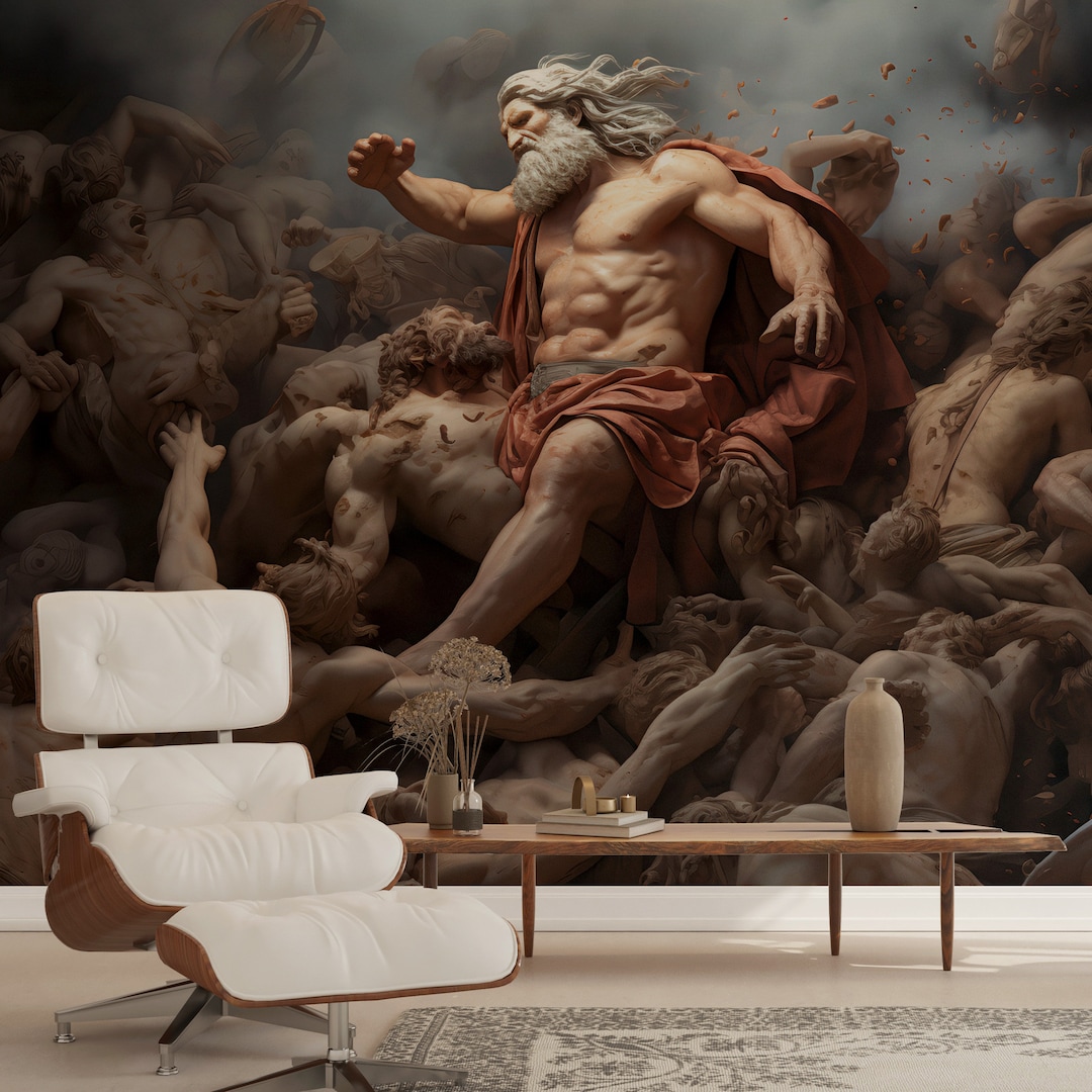Zeus Wall Art the Battle of the Titans Wallpaper, Greek Mythology Mural ...