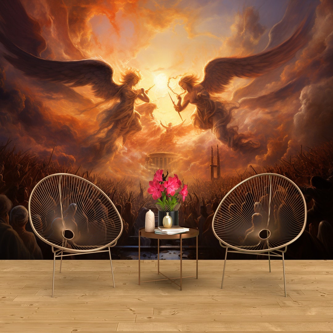 Rise of the Angels Wallpaper Renaissance Art Mural Decor for Home ...
