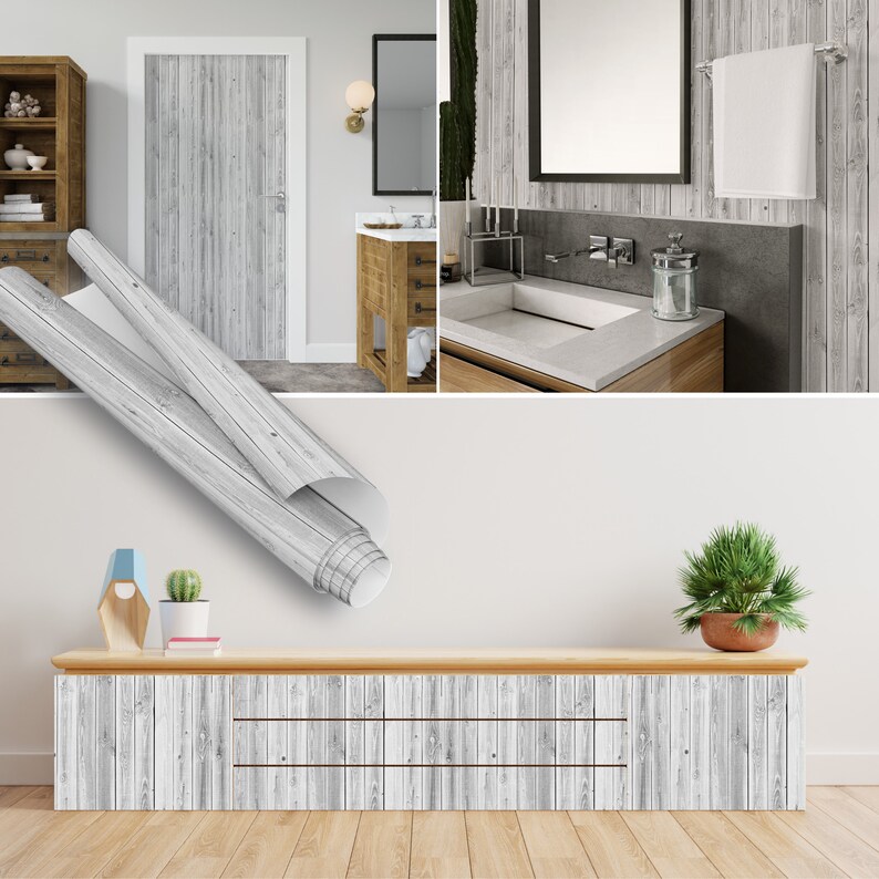 Light Wood Wallpaper Self-adhesive Foils Furniture Stickers Wooden Wall ...