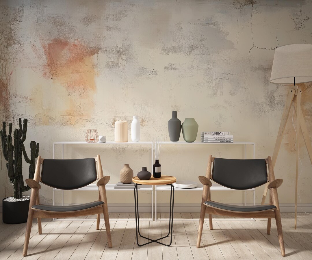 Rustic Concrete Texture Wallpaper, Neutral Tones Stone for Minimalist ...