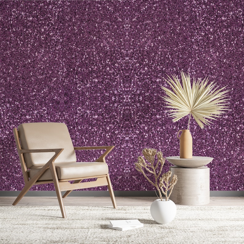 Sparkling Glitter Wallpaper, Reflection Wallcovering, Glitter Effect ...