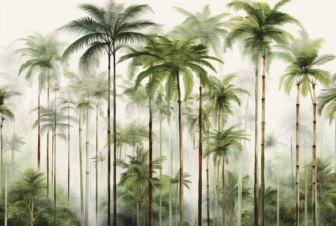 Palm Trees Wallpaper Natural Mural Decor for Home & Office - Etsy