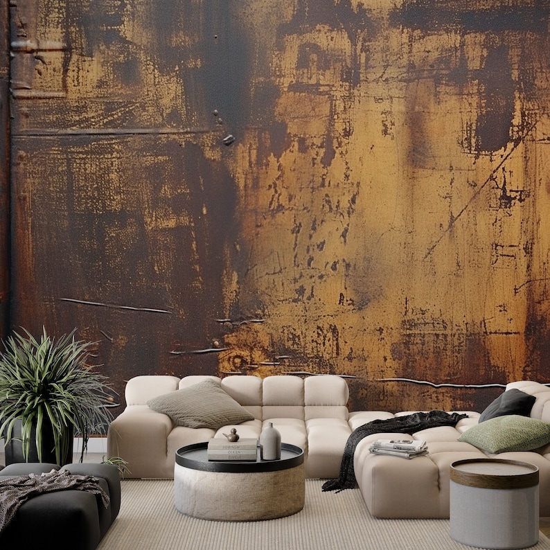 Dark Copper Texture Wallpaper Removable Concrete Wallpaper - Etsy
