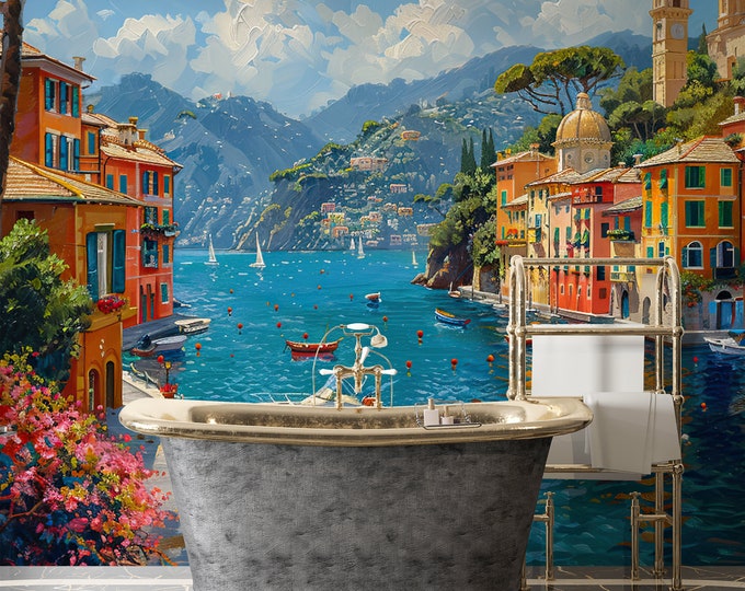 Vintage European Landscape Wallpaper Mural - Etsy