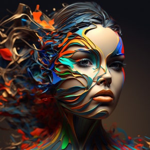 Colorful Abstract Beautiful Woman Salon Wallpaper, Woman Makeup Art ...