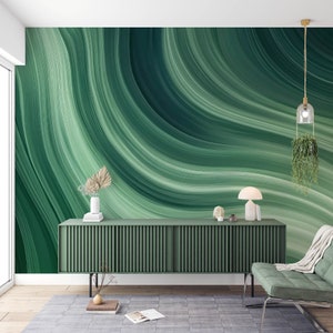 Abstract Green Wallpaper, Navy Wallpaper, Wavy Wallpaper, Green Ombre ...