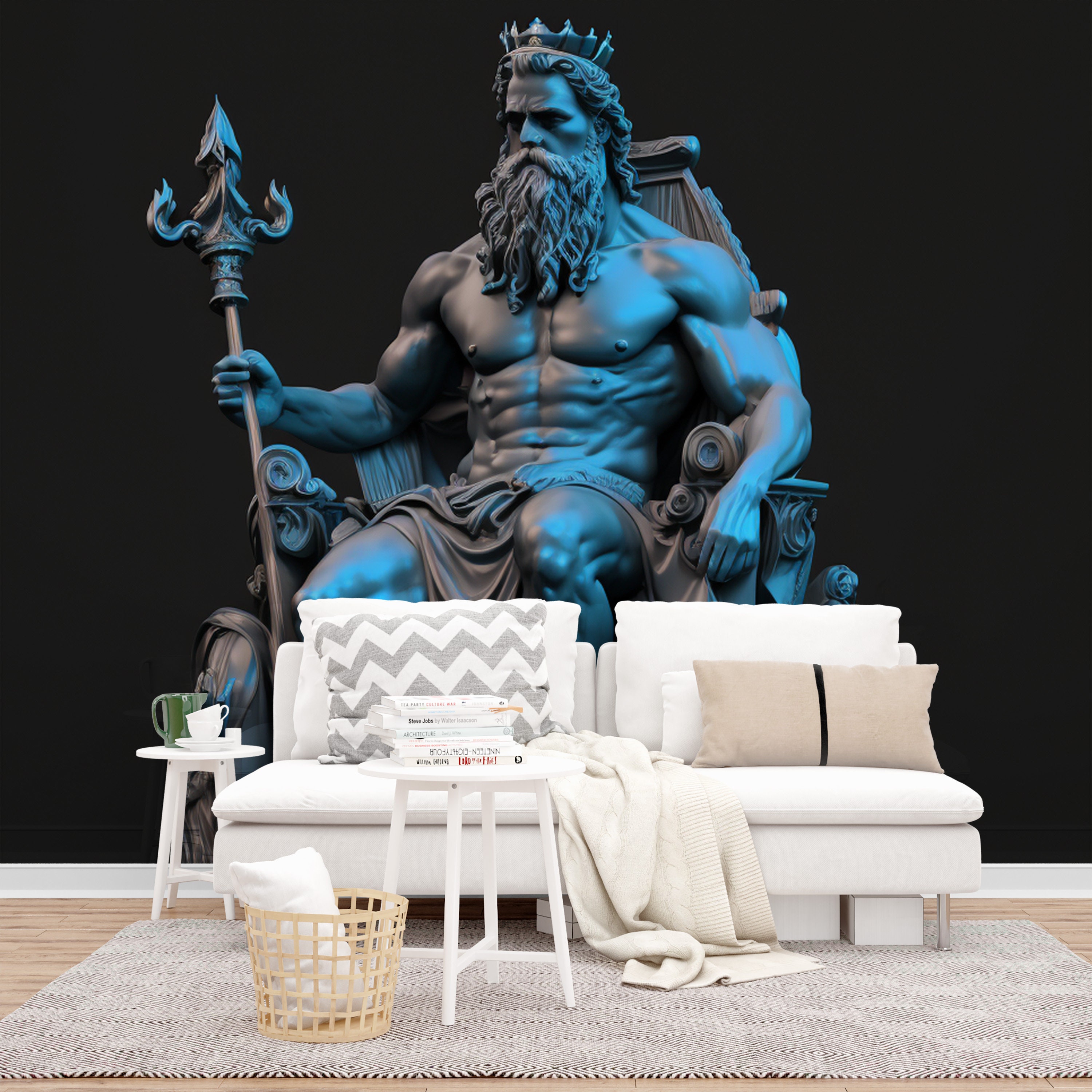 Greek Mythology Poseidon Statue Wallpaper for Home and Office Wall ...