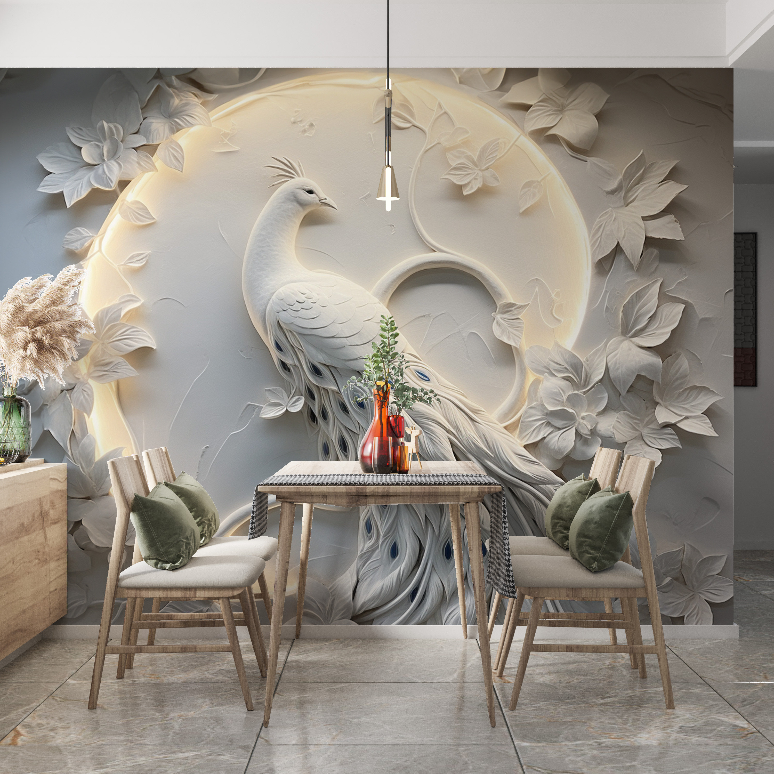 Bird Embossed Look Wallpaper Living Room and Bedroom Relief - Etsy