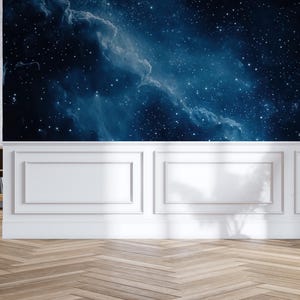 Cosmic Starry Night Sky Wallpaper, Deep Space Nebula Wall Mural ...