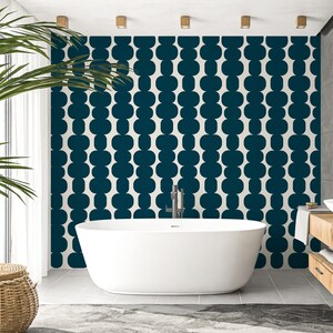 Abstract Navy Blue Quadrilateral Shape Wallpaper, Retro Abstract Wall ...