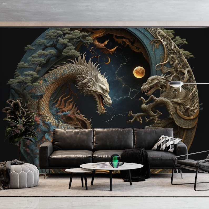 3D Dragon Wallpaper: Decorate With Magical Mythical Murals That Stick ...