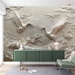 Relief Crane Wallpaper, 3D Embossed Look Wall Mural, Tree and Birds ...