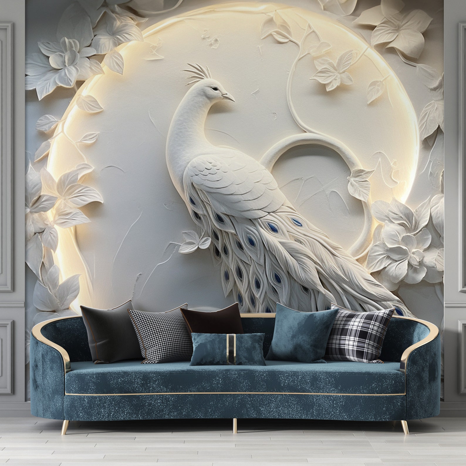 Bird Embossed Look Wallpaper Living Room and Bedroom Relief - Etsy