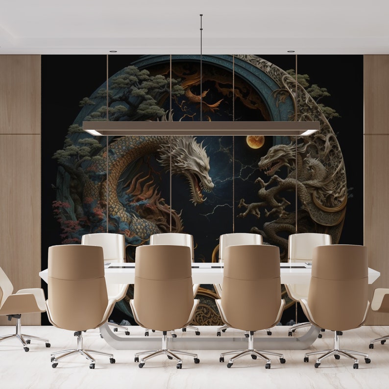 3D Dragon Wallpaper: Decorate With Magical Mythical Murals - Etsy