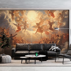 Angels in the Sky Wallpaper Renaissance Art Medieval Wall Mural Decor ...