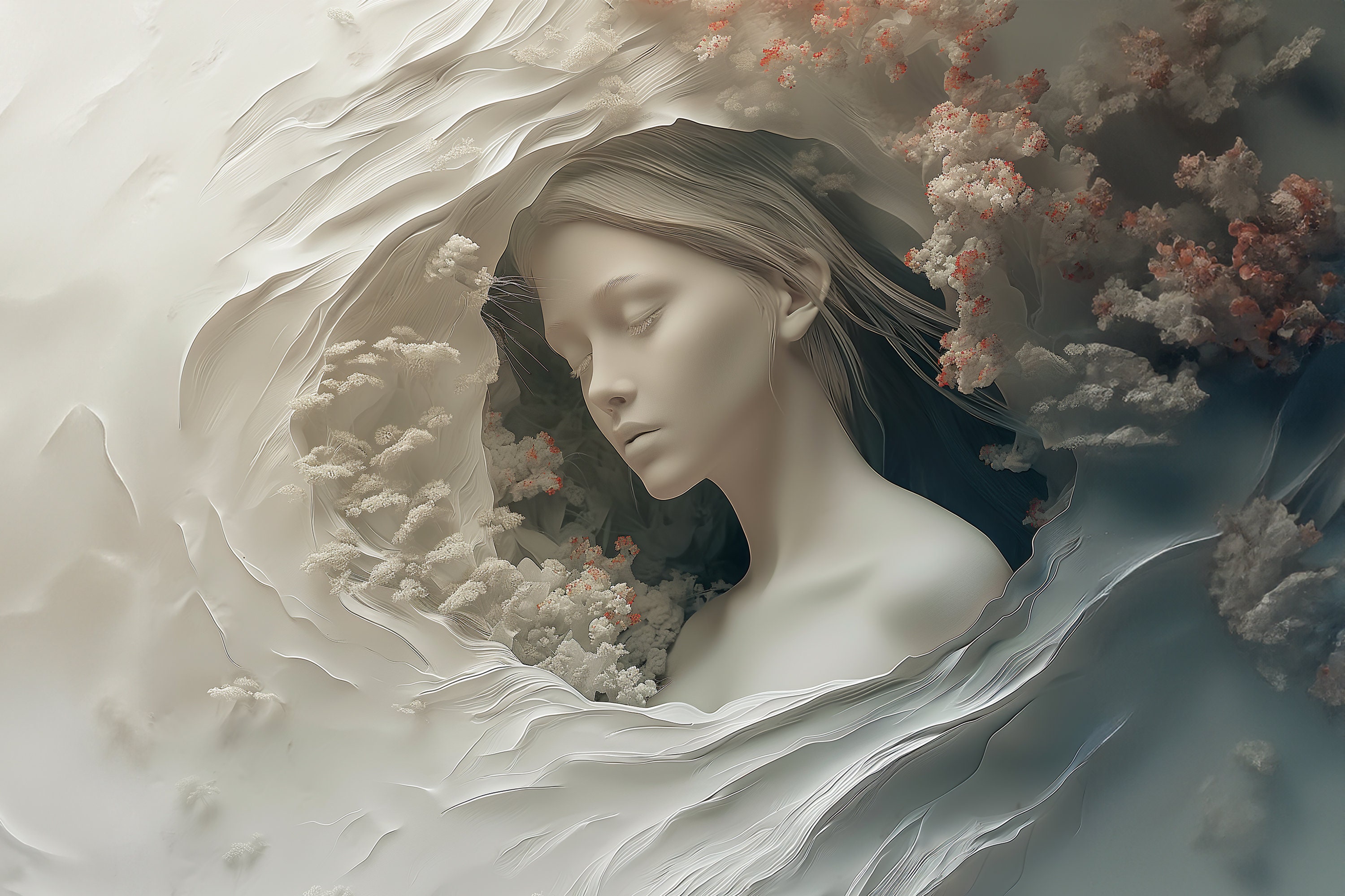 3D Illusion Woman Wallpaper, Realistic Mural Art Wallpaper, Art Wall ...