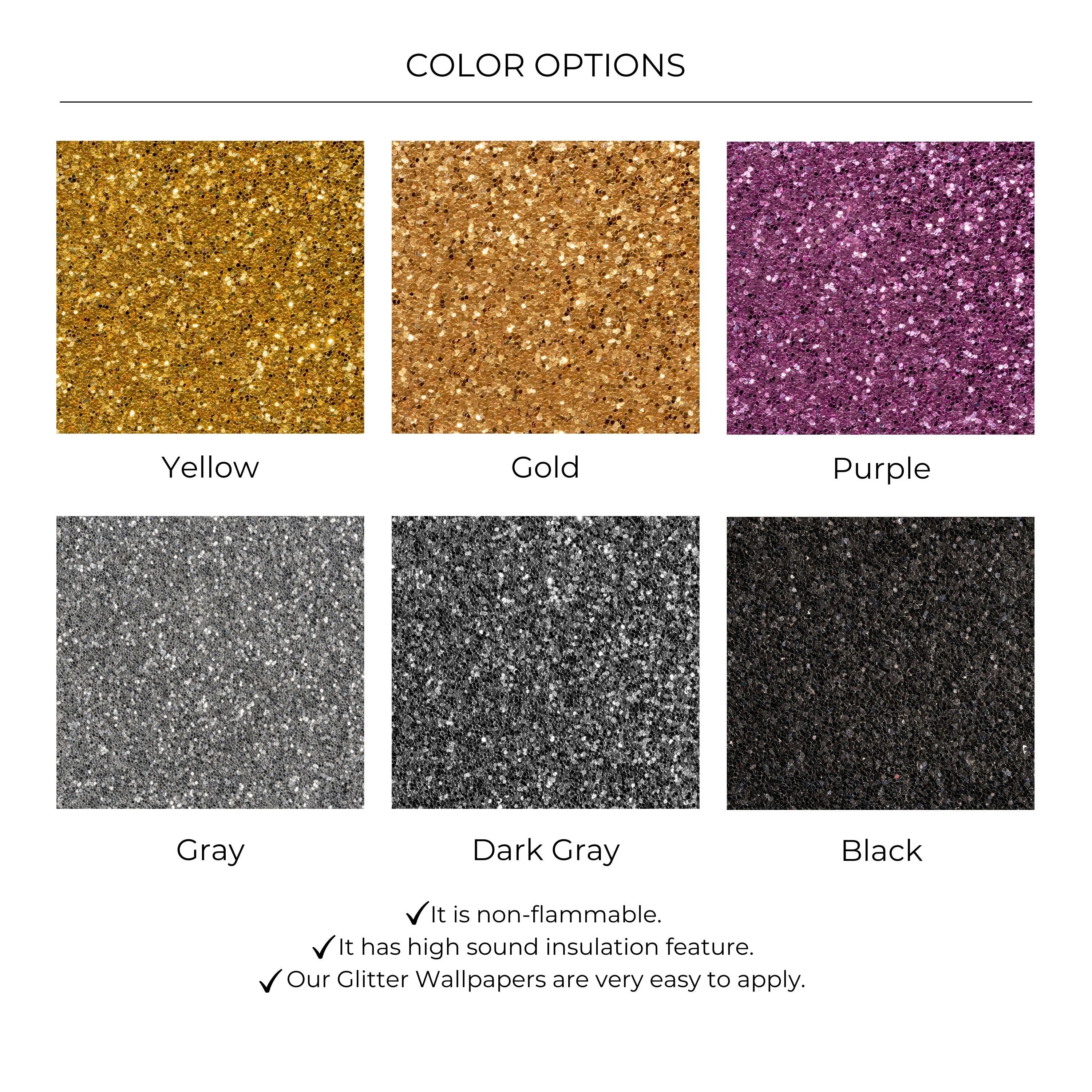 Sparkling Glitter Wallpaper, Reflection Wallcovering, Glitter Effect ...