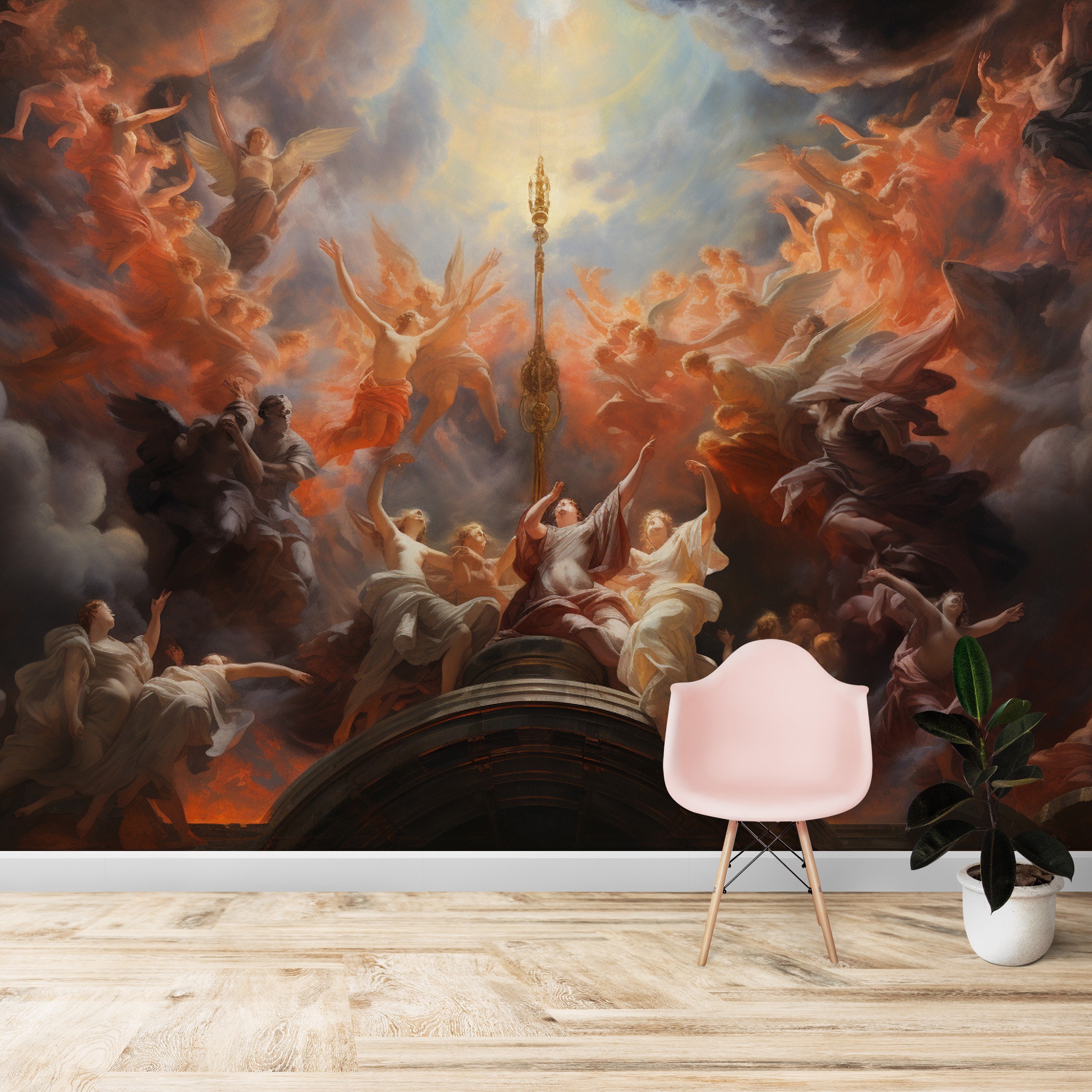 The Birth of the Sun Wallpaper Renaissance Painting Mural Decor Peel ...