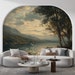 Landscape Scenic Vintage Wallpaper, Mountain and Lake Scenic Wall Mural ...