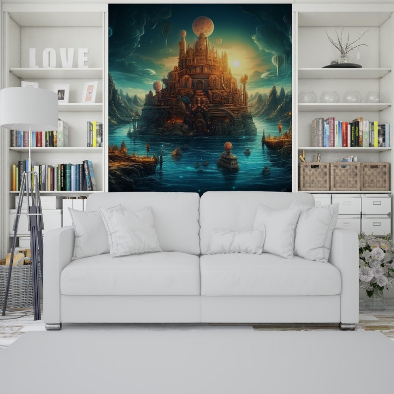 The Lost City of Atlantis Wallpaper Landscape Mural Decor - Etsy