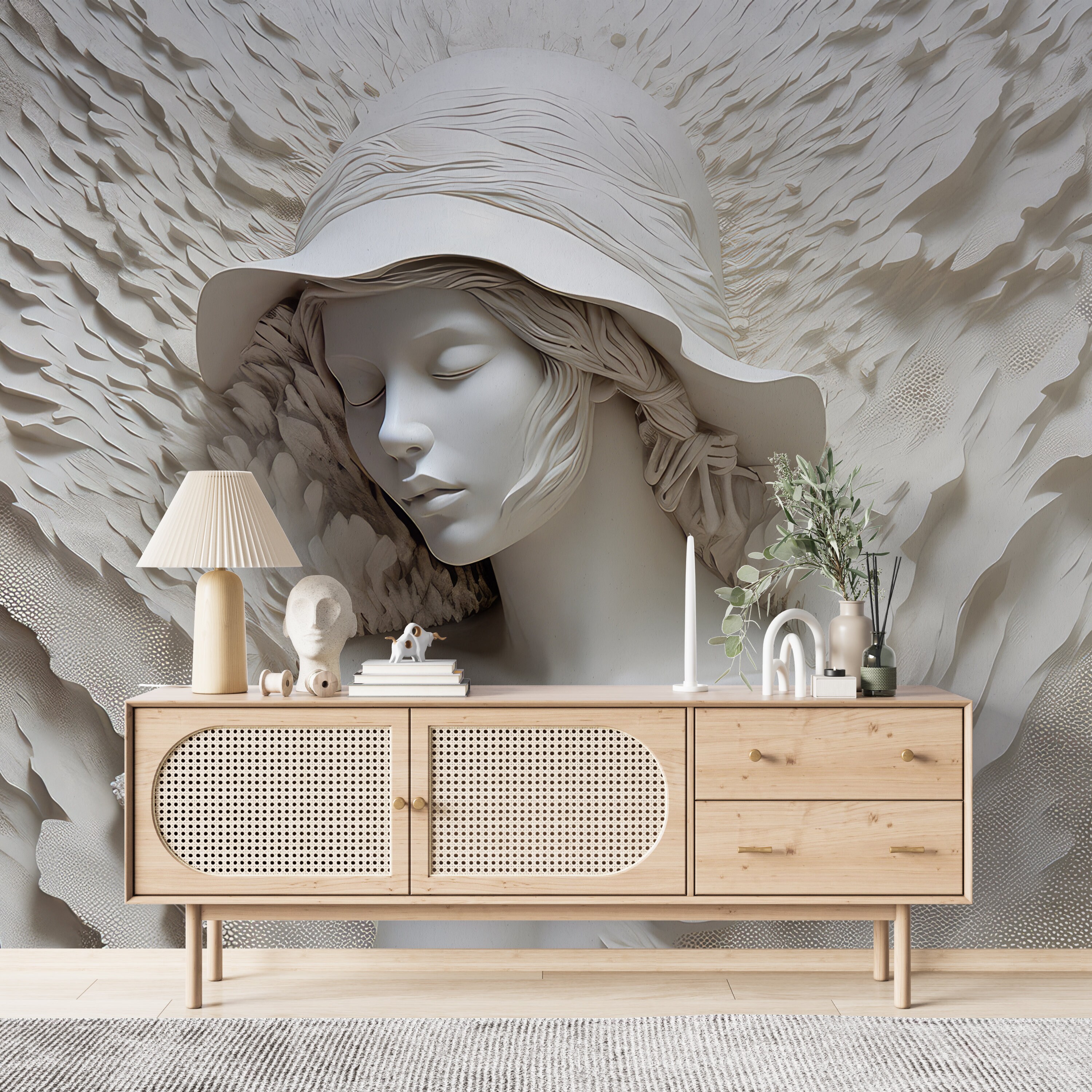 3D Illusion Relief Wallpaper Realistic Mural Art Wallpaper - Etsy