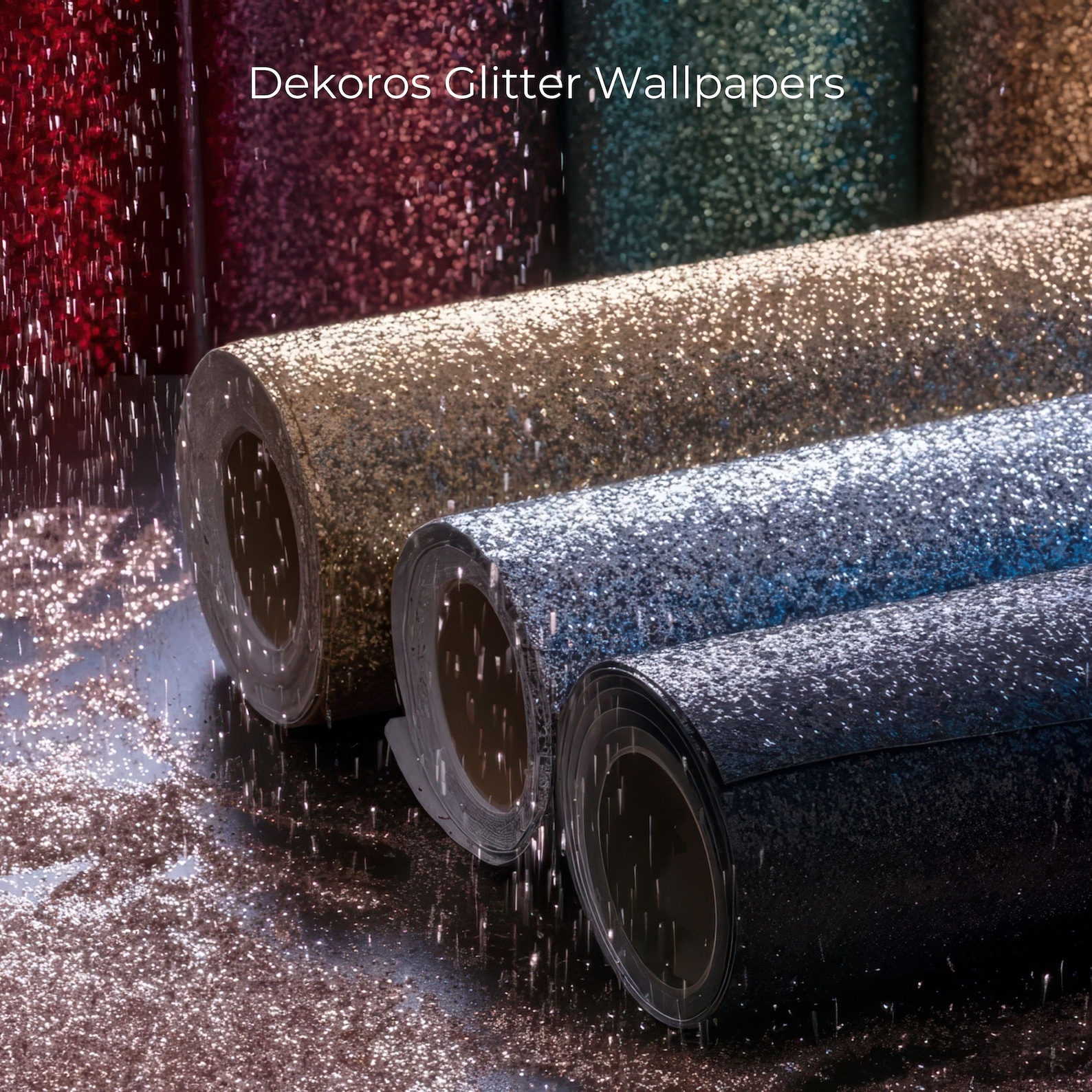 Sparkling Glitter Wallpaper, Reflection Wallcovering, Glitter Effect ...