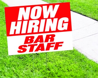 Bar Staff Job Sign - Etsy