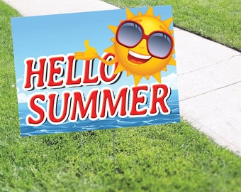 Hello Summer Yard Sign - Etsy