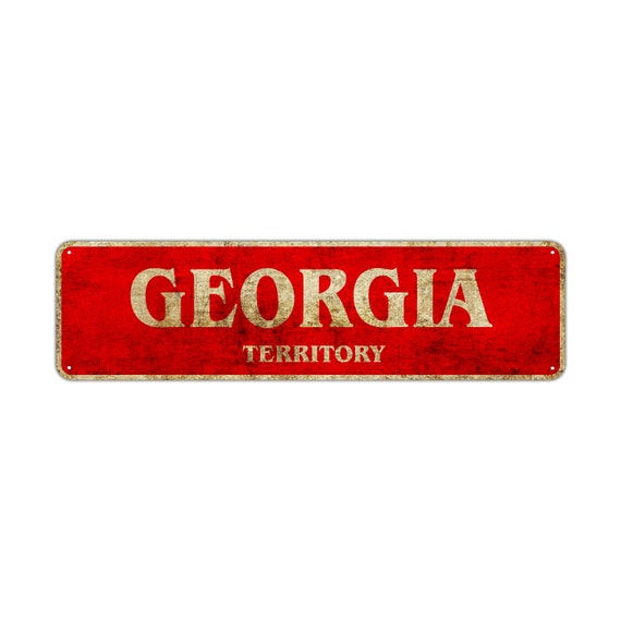 Art & Collectibles Georgia Territory Vintage Aluminum Sign Retro Rustic ...