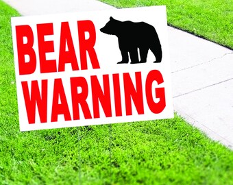 Beware of Bear Sign - Etsy