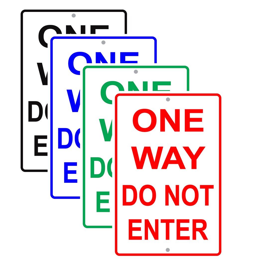 One Way Do Not Enter Aluminum Metal Sign Notice Alert Tin - Etsy